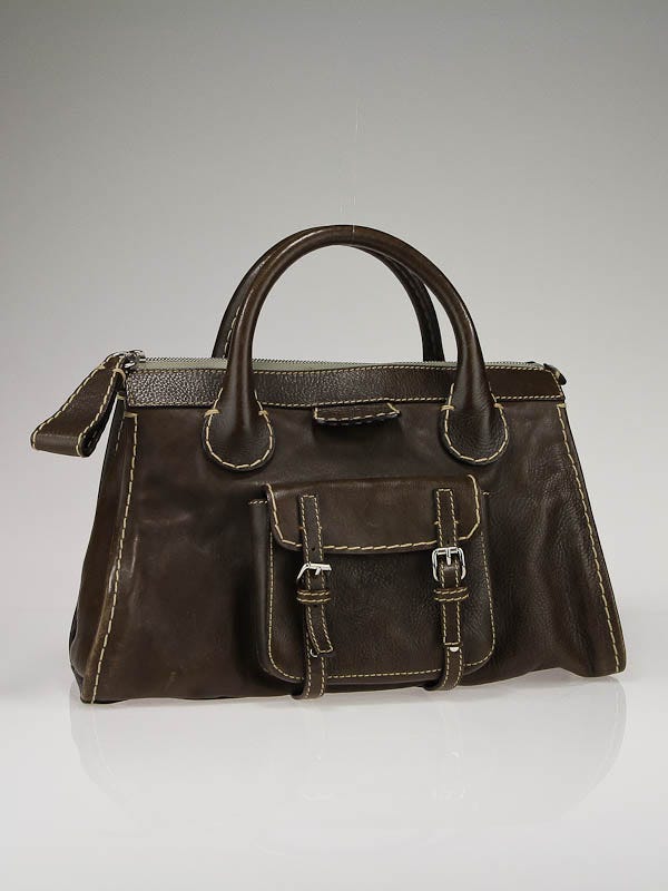 Chloe Brown Edith Leather Satchel Bag | Yoogi's Closet