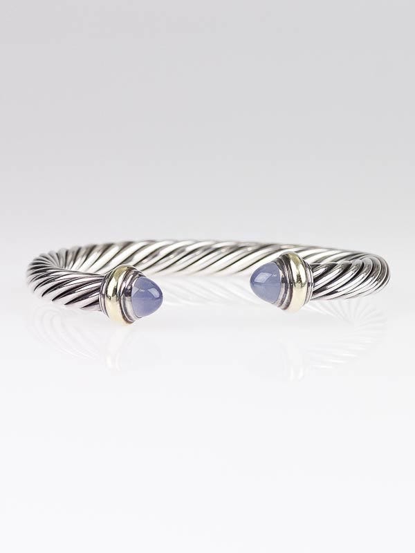 David Yurman 7mm Sterling Silver Cable Blue Chalcedony Classics ...