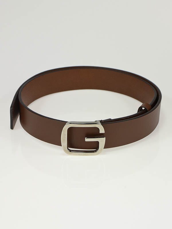 Gucci Brown Leather 'G' Belt | Yoogi's Closet