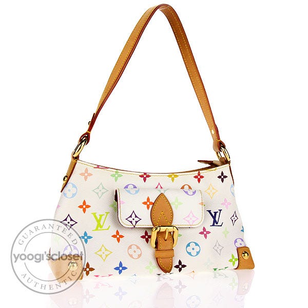 Louis Vuitton White Multicolore Monogram Elize Bag | Yoogi's Closet