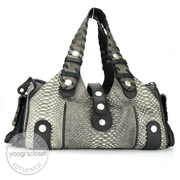 Chloe Grey Python Large Silverado Bag | Yoogi's Closet