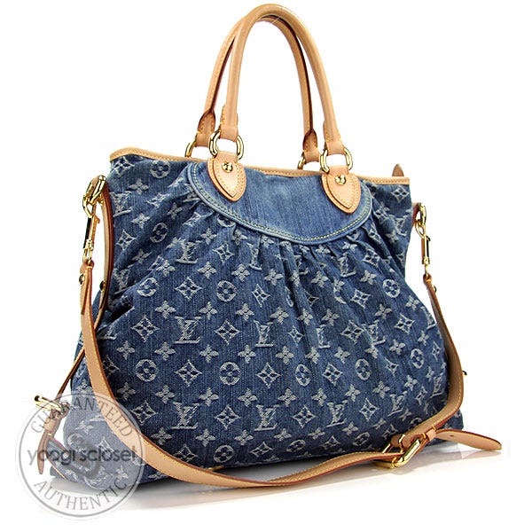 Louis Vuitton Blue Denim Monogram Denim Neo Cabby GM Bag | Yoogi's Closet