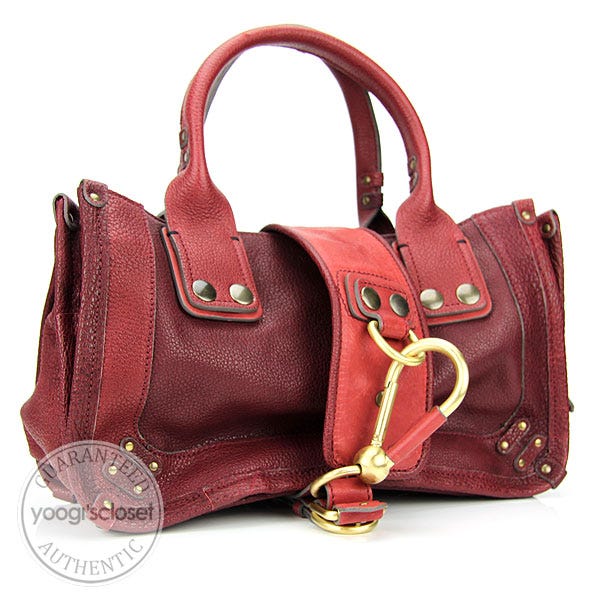 Chloe Red Leather Grenat Ascot Tote Bag | Yoogi's Closet